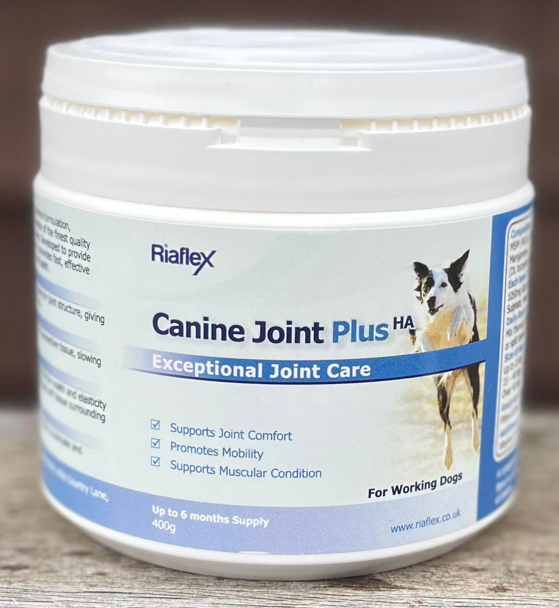 Riaflex Canine Joint Plus HA 400g – Romney Raw