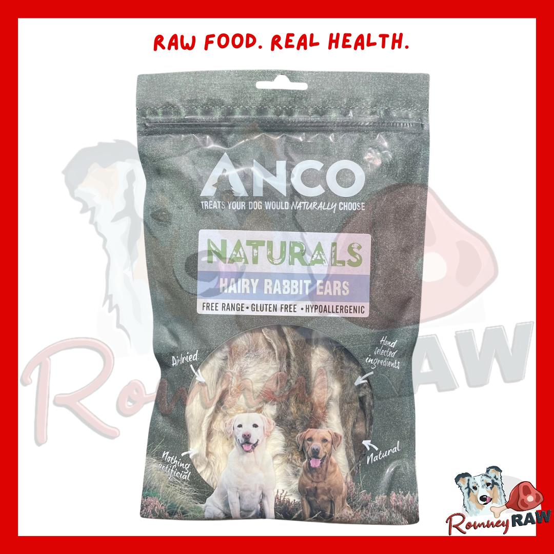 Anco Naturals - Hairy Rabbit Ears - 100g – Romney Raw