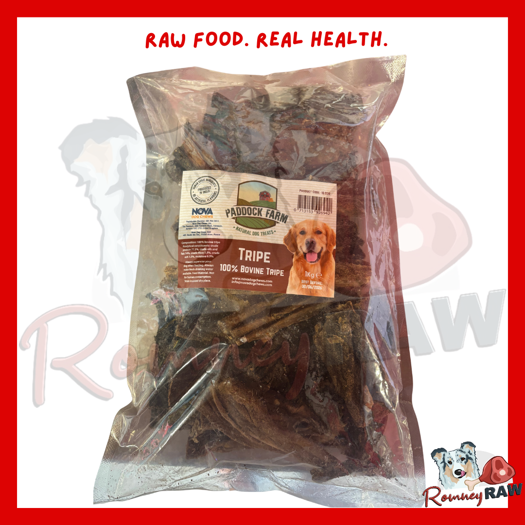Nova Dog Chews - Bovine (Cow) Tripe - 1kg – Romney Raw