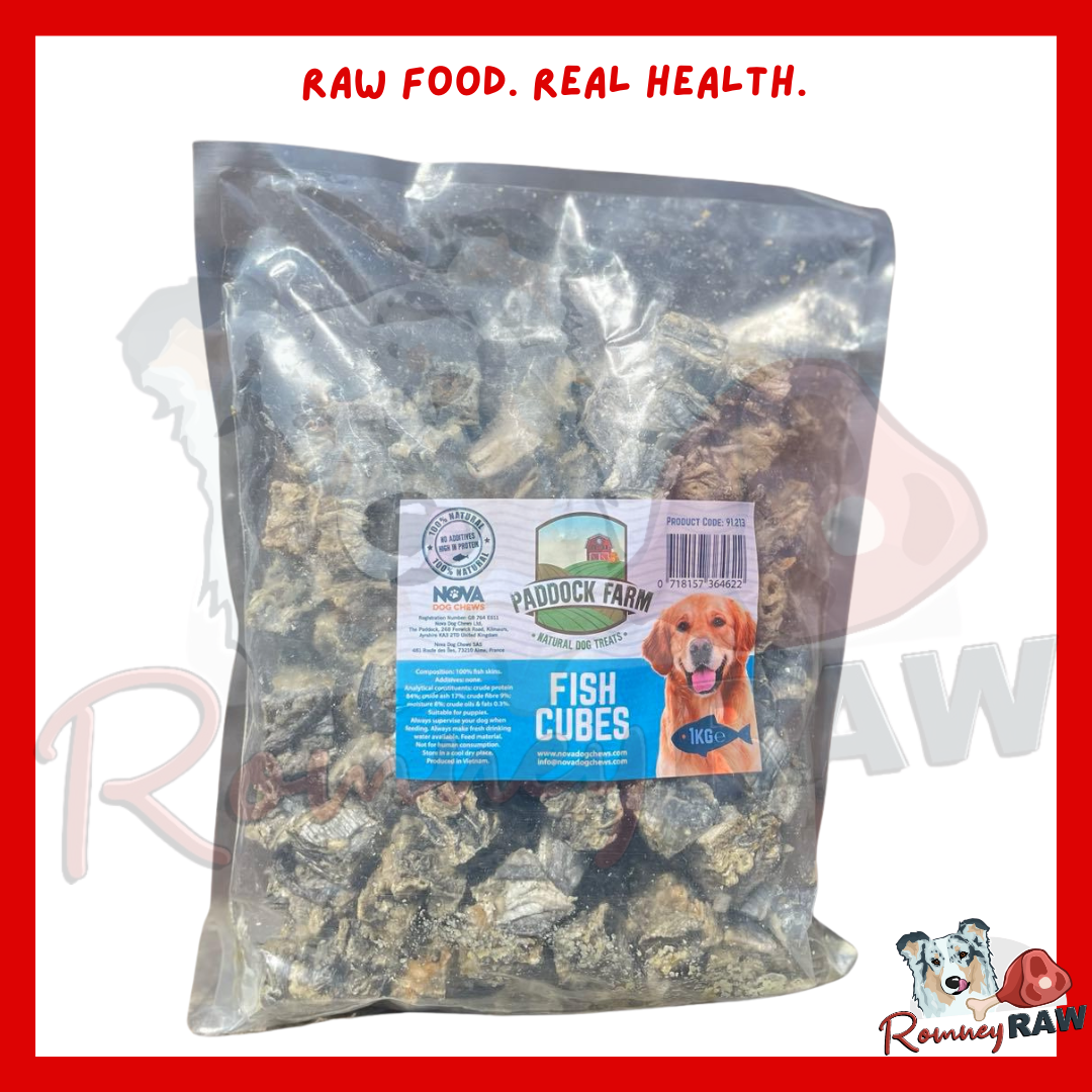 Nova Dog Chews - Fish Skin Cubes - 1kg – Romney Raw