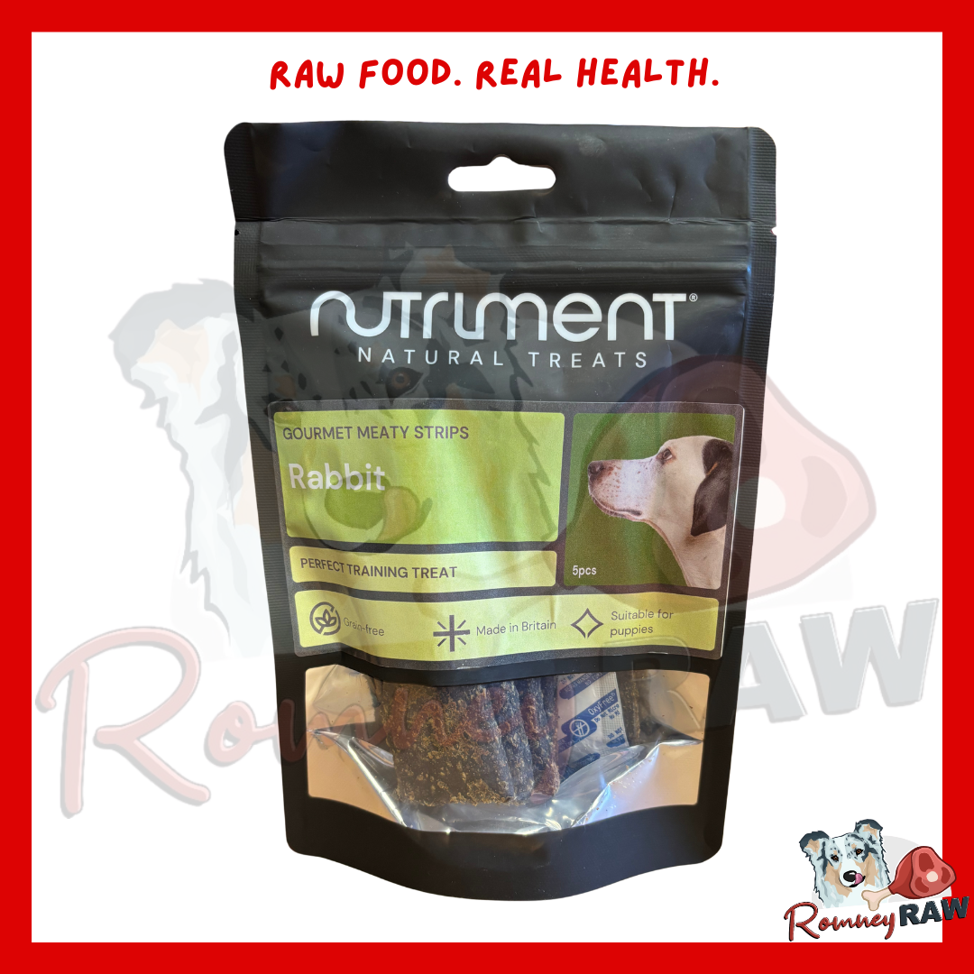 Nutriment Natural Treats - Gourmet Meaty Strips - Rabbit – Romney Raw
