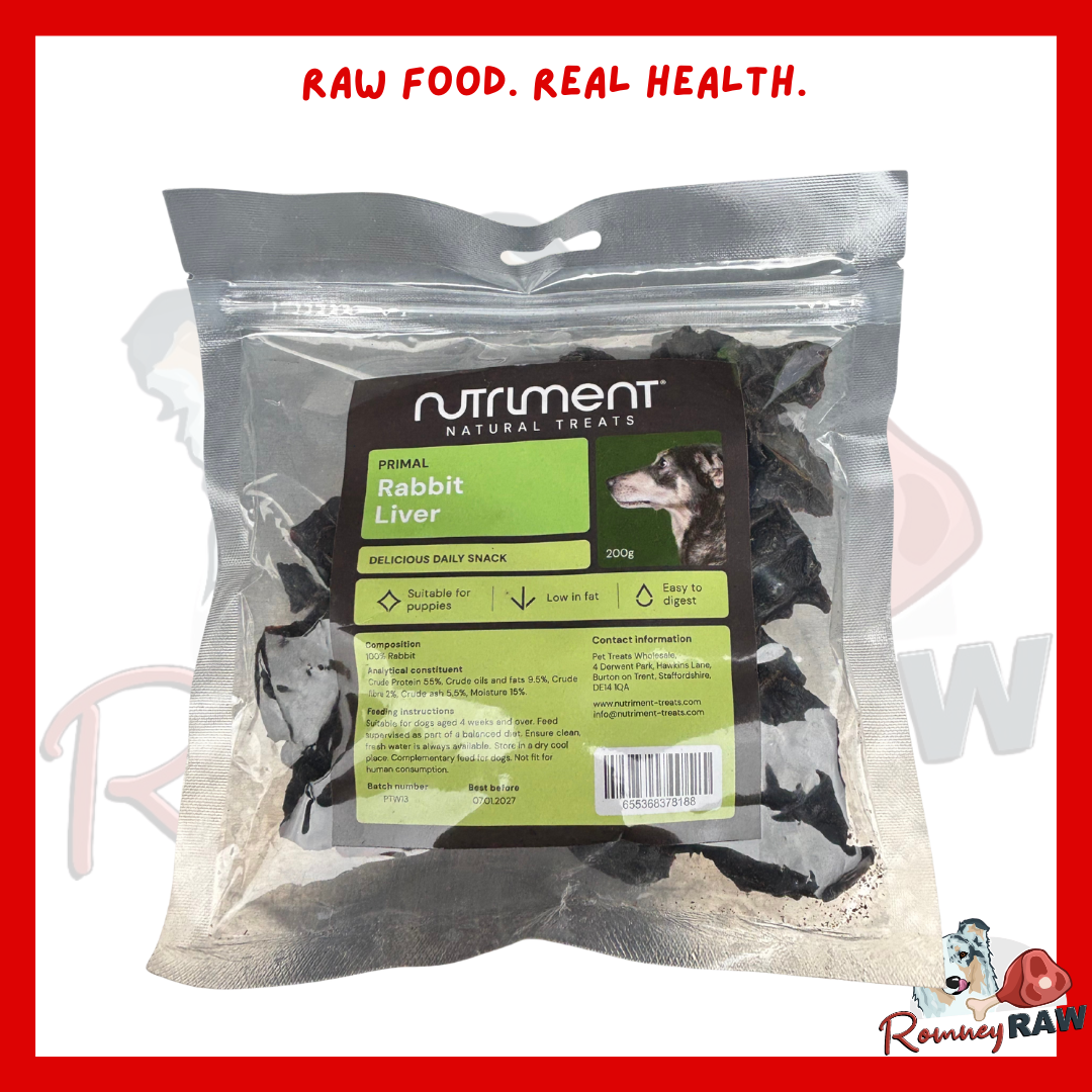 Nutriment Natural Treats - Rabbit Liver Pieces - 200g – Romney Raw