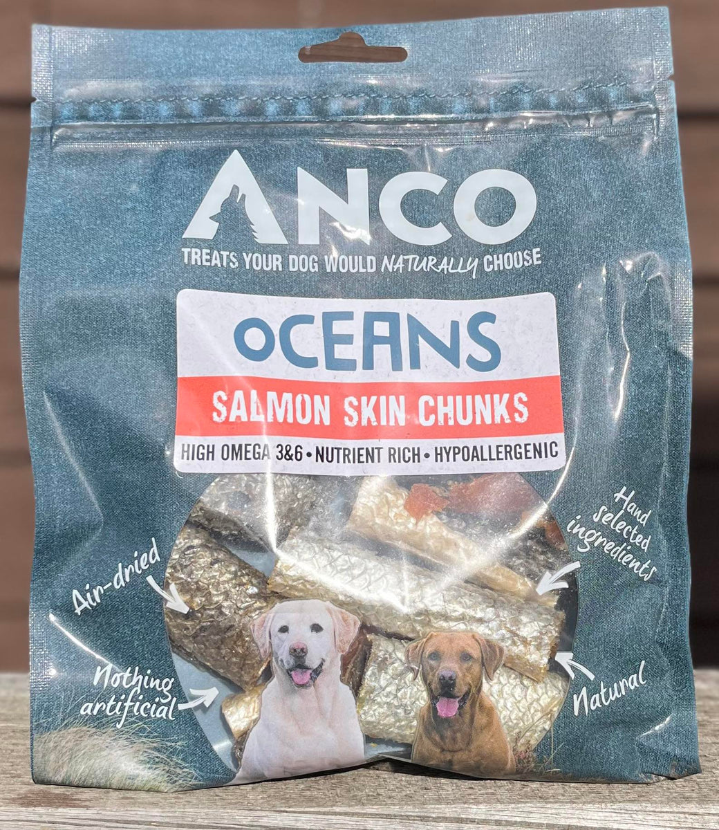 Anco Naturals Salmon Skin Chunks 100g – Romney Raw