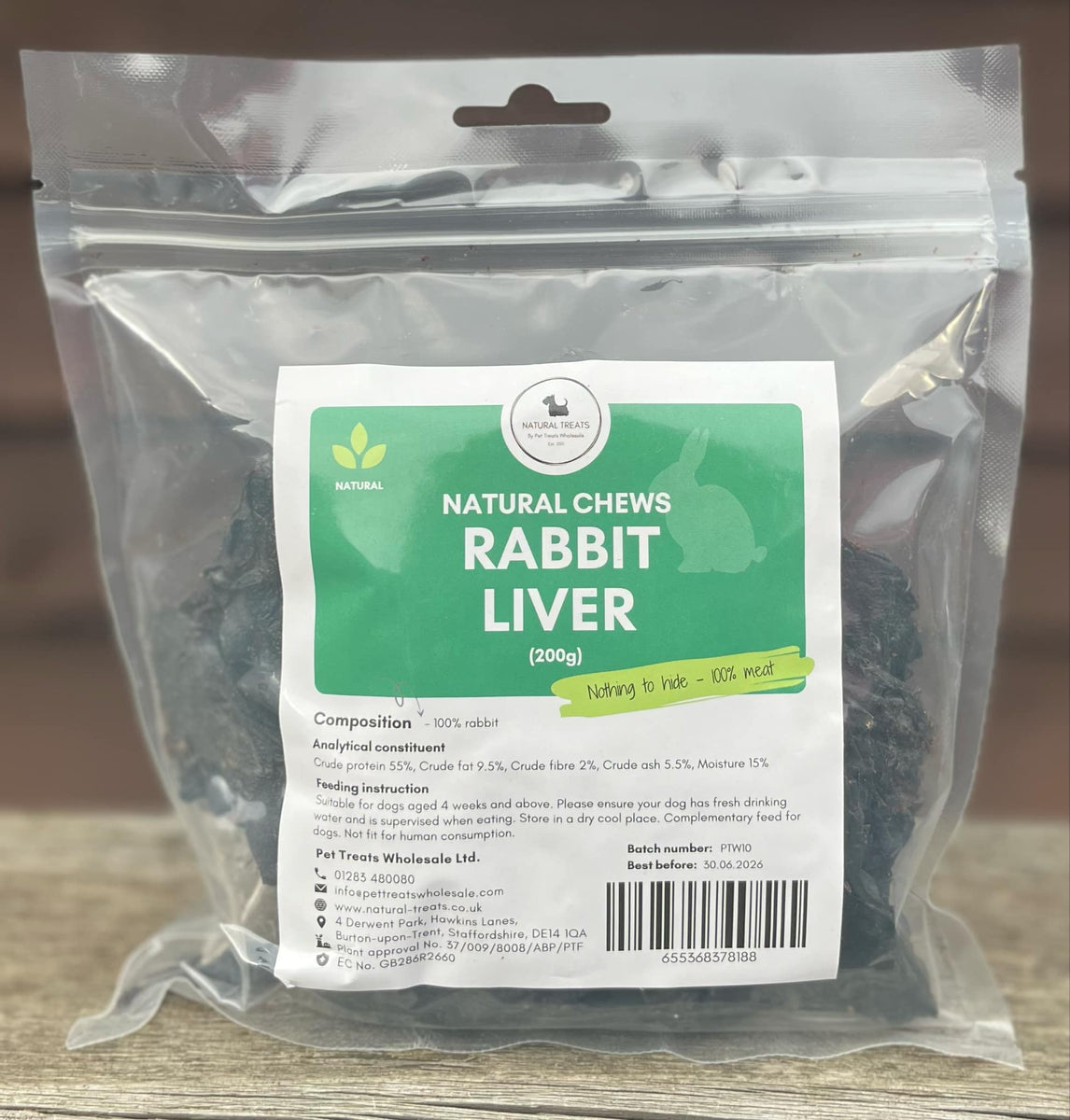Pet Treat Wholesale Rabbit Liver 200g – Romney Raw